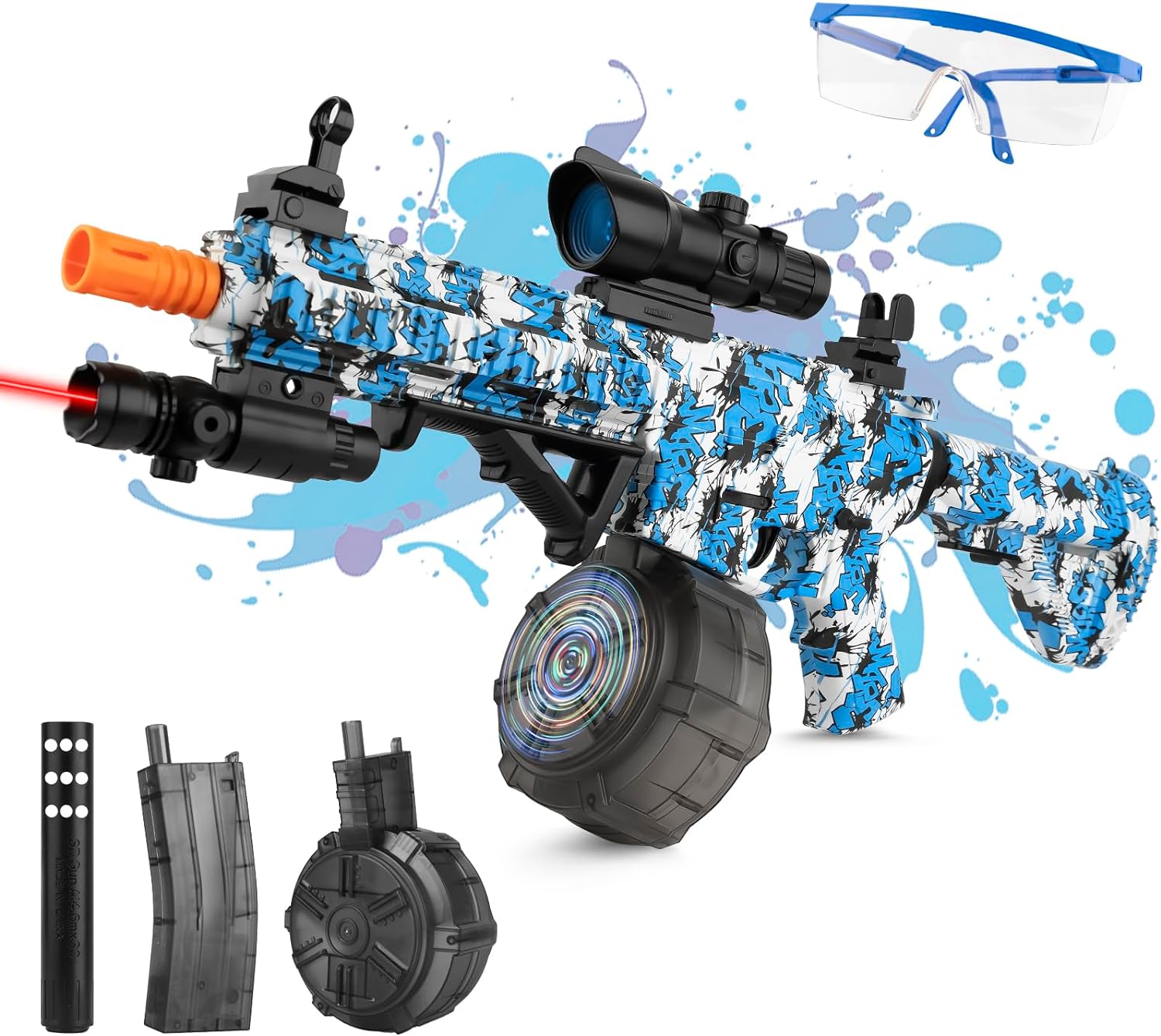 Gel Ball Blaster with Drum And Mag, Automatic and Manual Splatter Blas ...